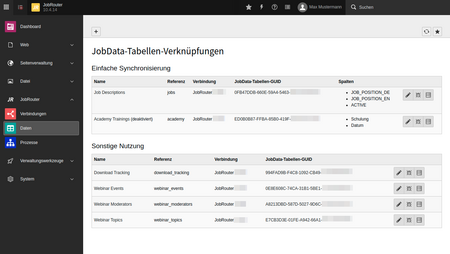 TYPO3 mit JobRouter®-JobData-Tabellen verbinden