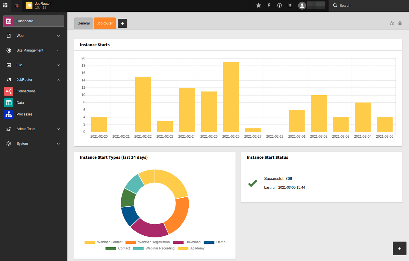Start JobRouter® process instances from TYPO3